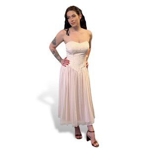 Positively Ellyn | Dresses | 8s Vintage Deadstock Strapless Gown Pale ...
